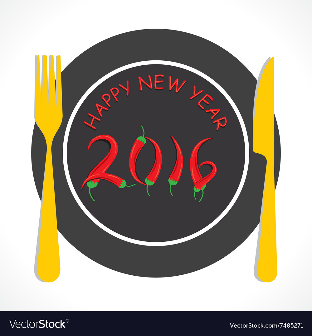 Creative happy new year 2016 greeting card design Vector Image