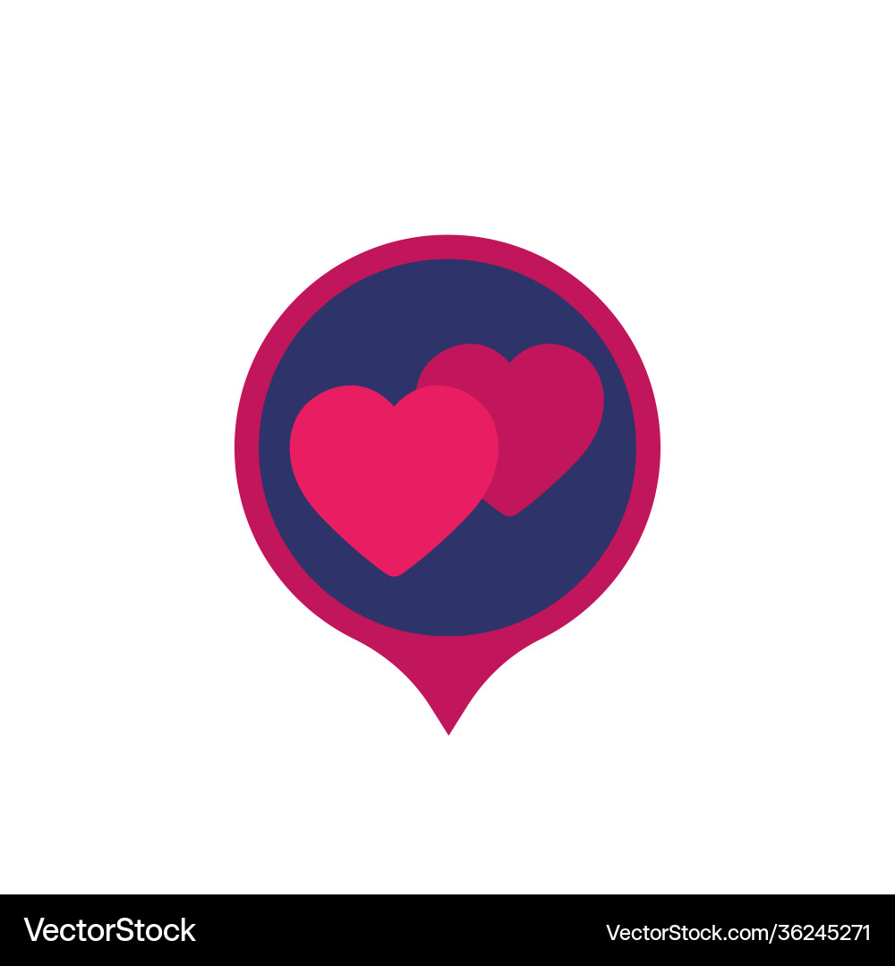 Dating service icon with hearts Royalty Free Vector Image