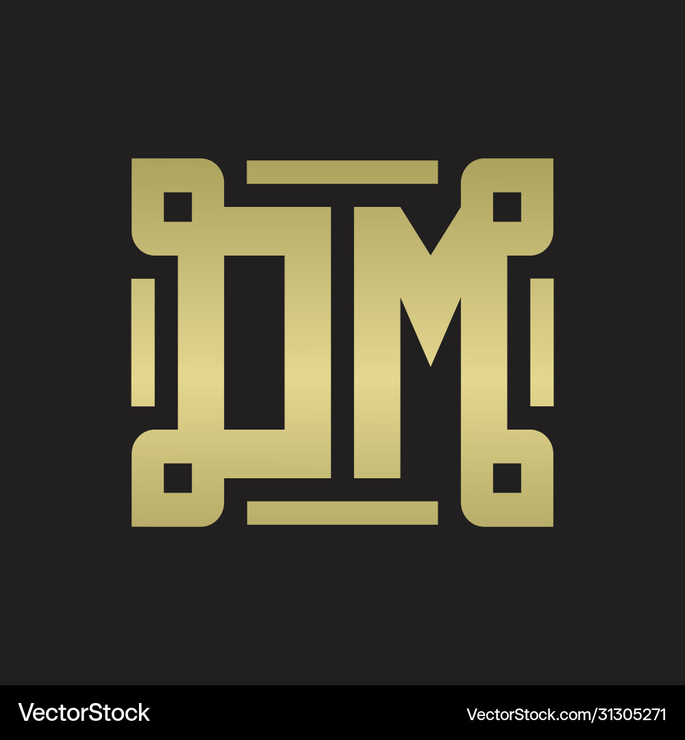 Dm logo monogram with piece line art design Vector Image