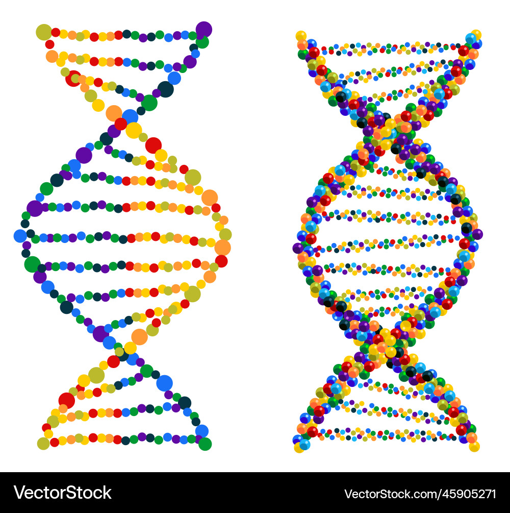 Dna genetic sign elements and icons collection Vector Image