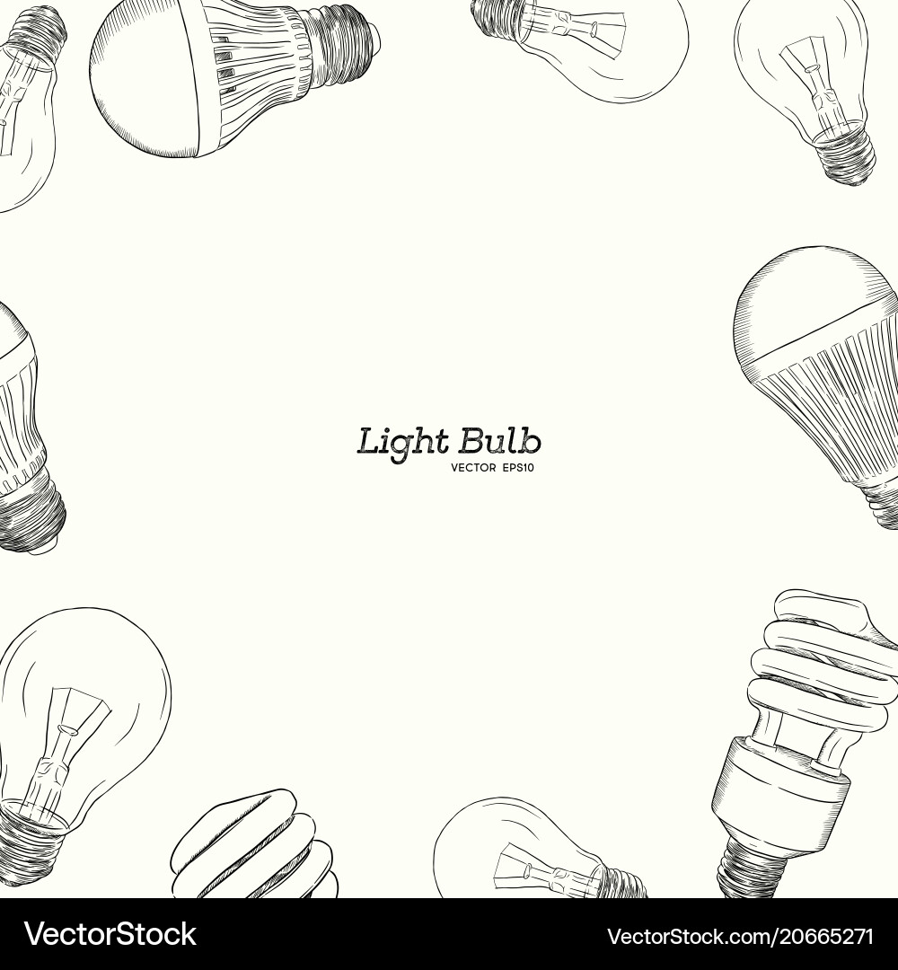 Hand drawn of the light bulb Royalty Free Vector Image