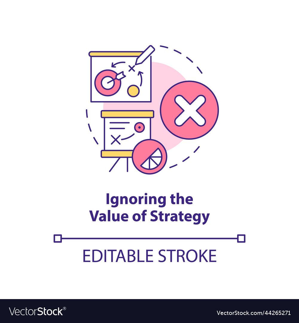 Ignoring value of strategy concept icon Royalty Free Vector Ignoring value of strategy concept icon Royalty Free Vector