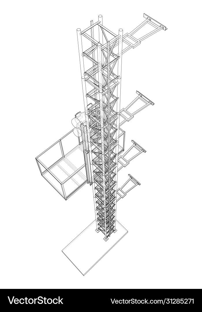 Mast lifts outline Royalty Free Vector Image - VectorStock