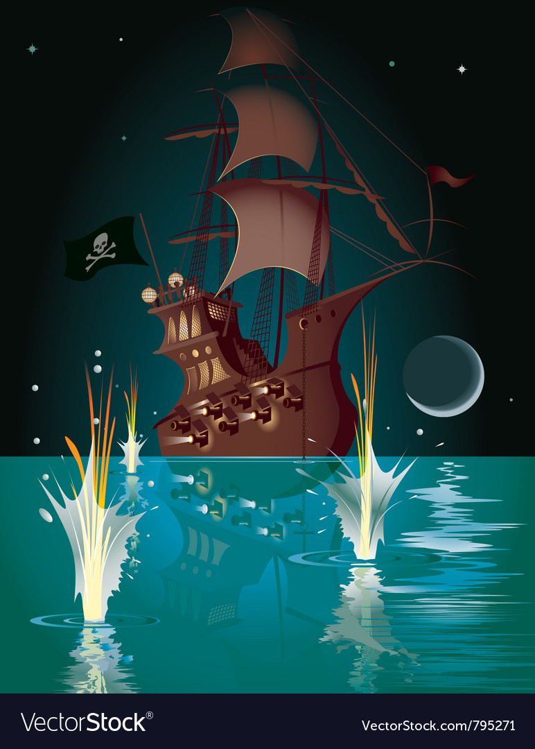 Pirate ship Royalty Free Vector Image - VectorStock