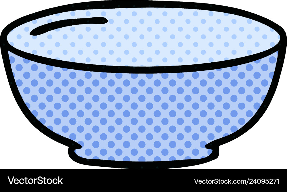 Quirky comic book style cartoon bowl Royalty Free Vector