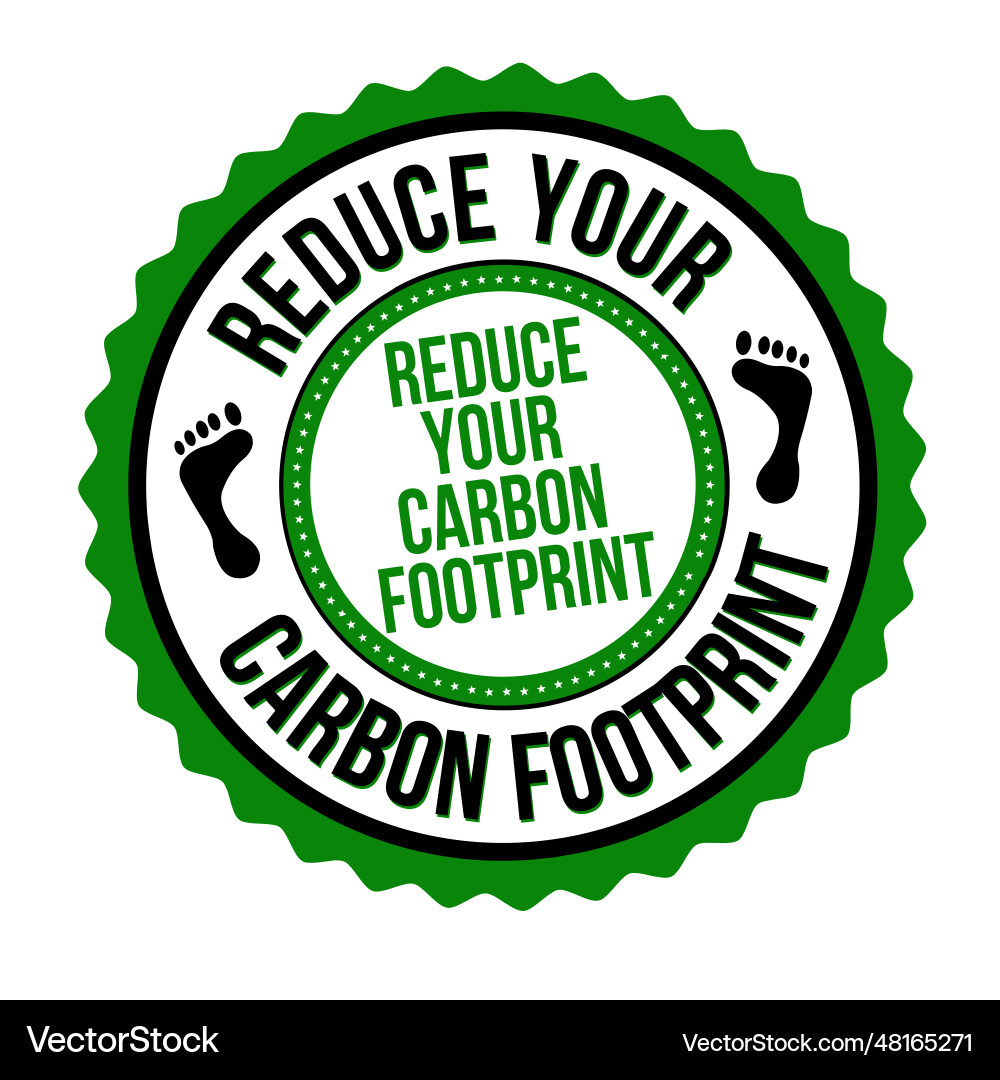 Reduce carbon footprint grunge rubber stamp Vector Image