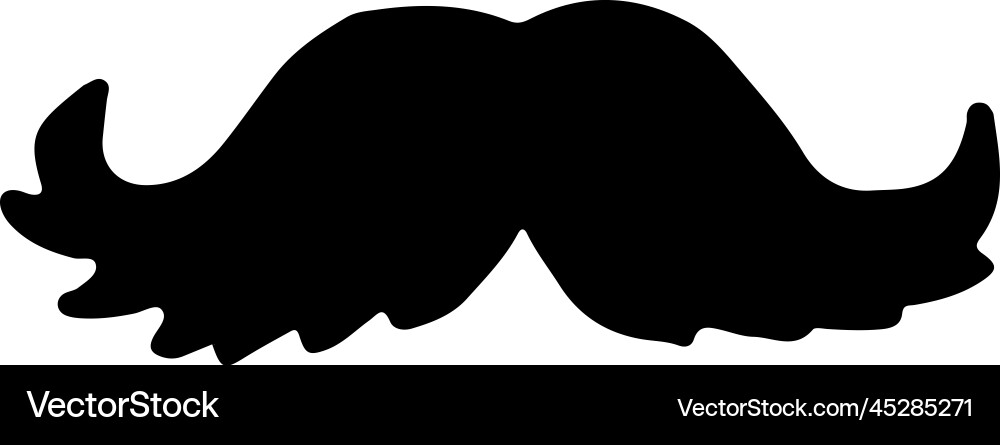 Retro face moustache icon black hair Royalty Free Vector