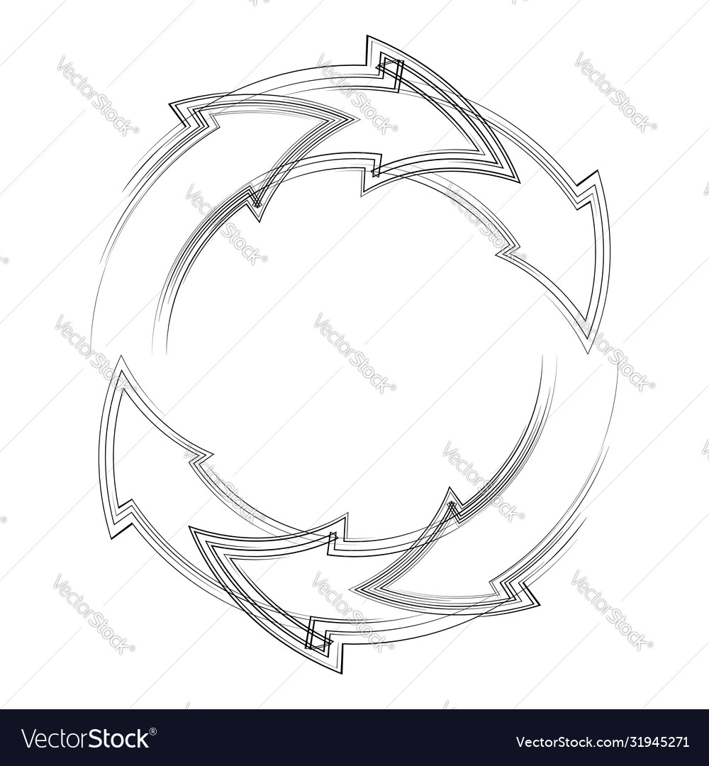 Round frame made dashed arrows separation Vector Image