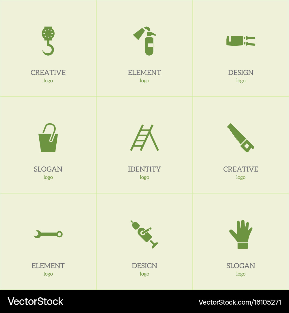 Set of 9 editable equipment icons includes Vector Image