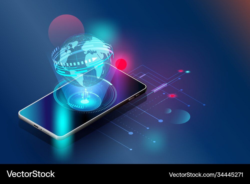 Smartphones control connections internet of Vector Image