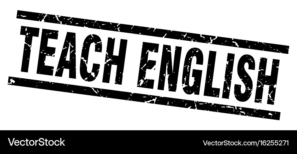 Square grunge black teach english stamp Royalty Free Vector