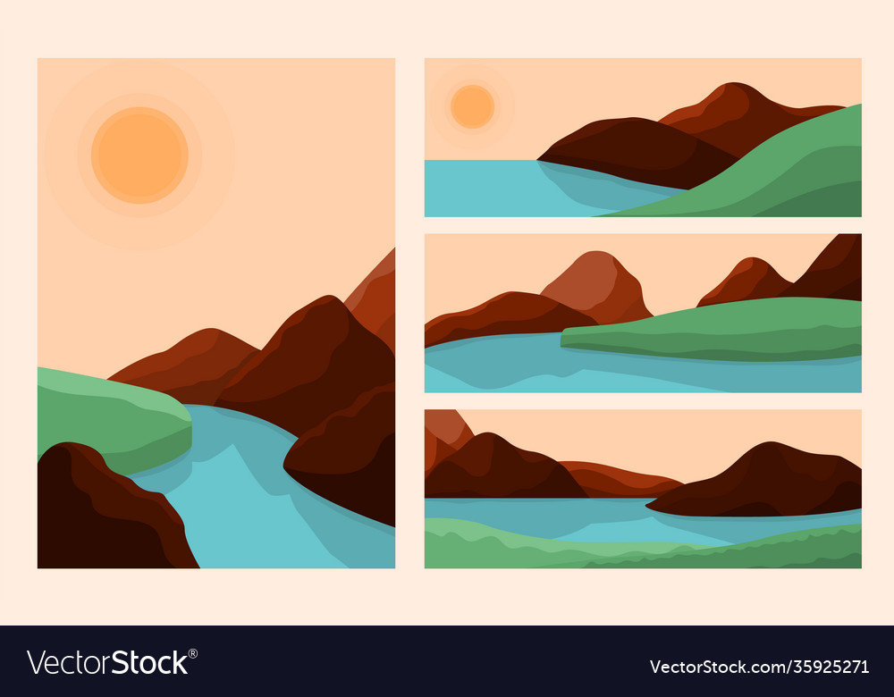 Trendy style landscapes art landscape abstract Vector Image