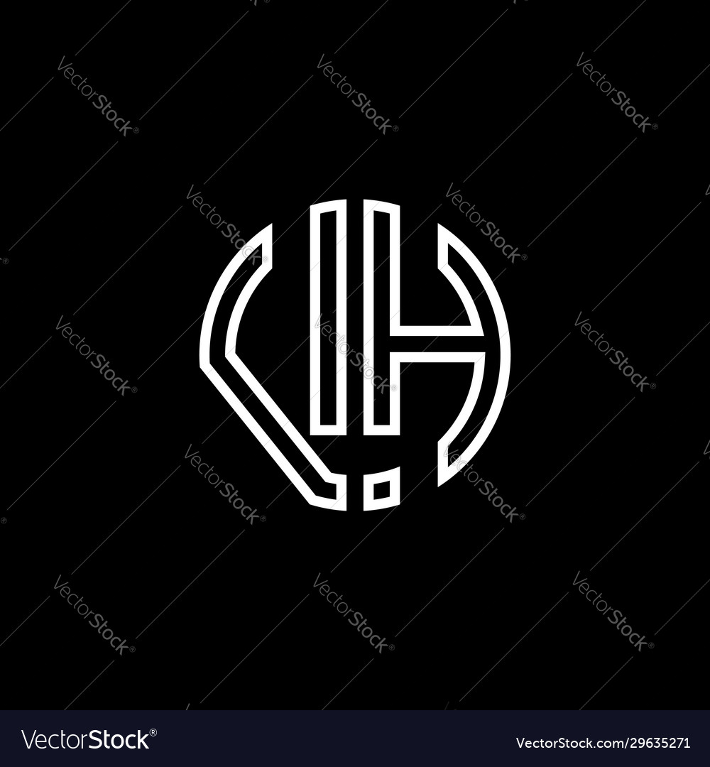 Vh monogram logo circle ribbon style outline Vector Image