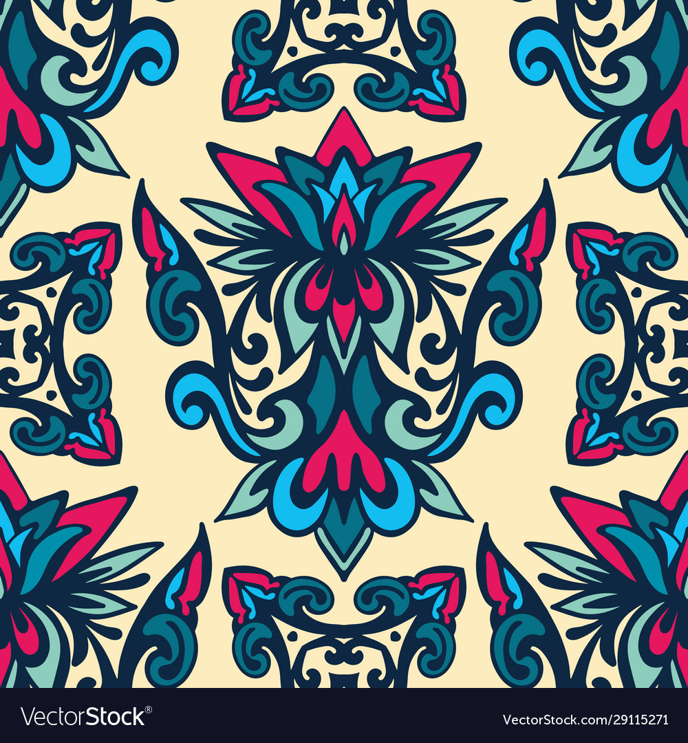 Vintage seamless ceramic tile design pattern Vector Image