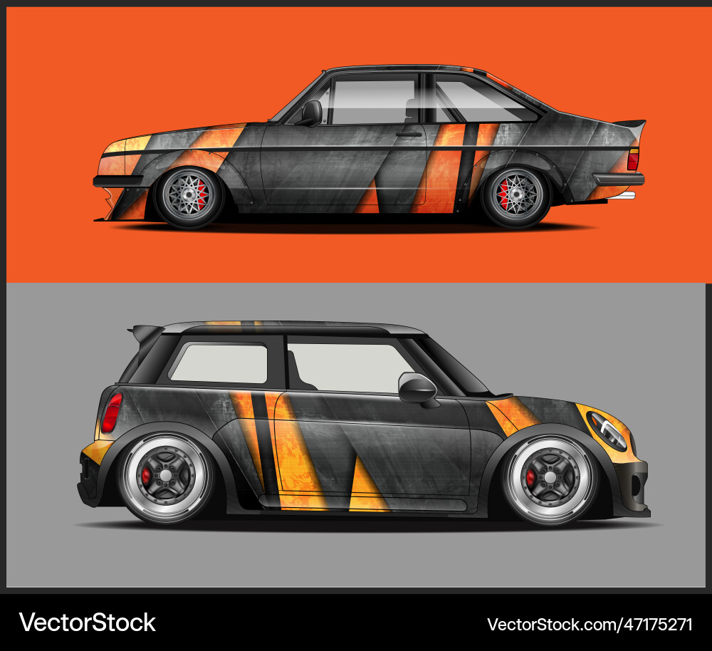 Vinyl vehicle wrap sticker design car Royalty Free Vector
