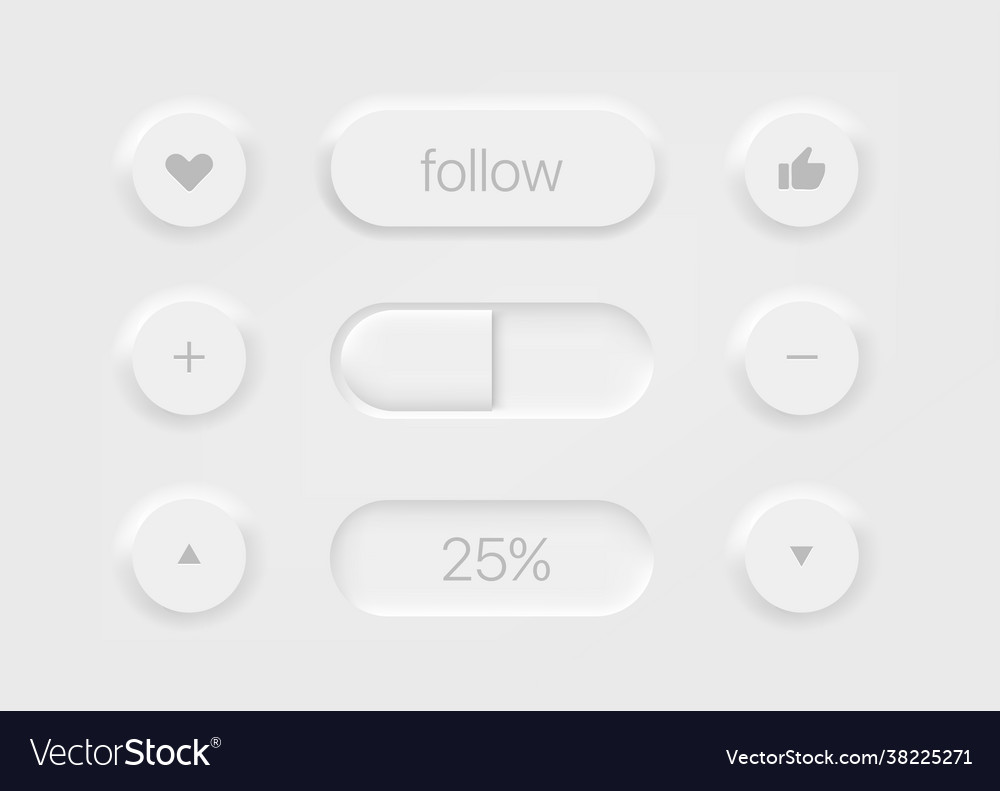 Web and mobile application control buttons set Vector Image
