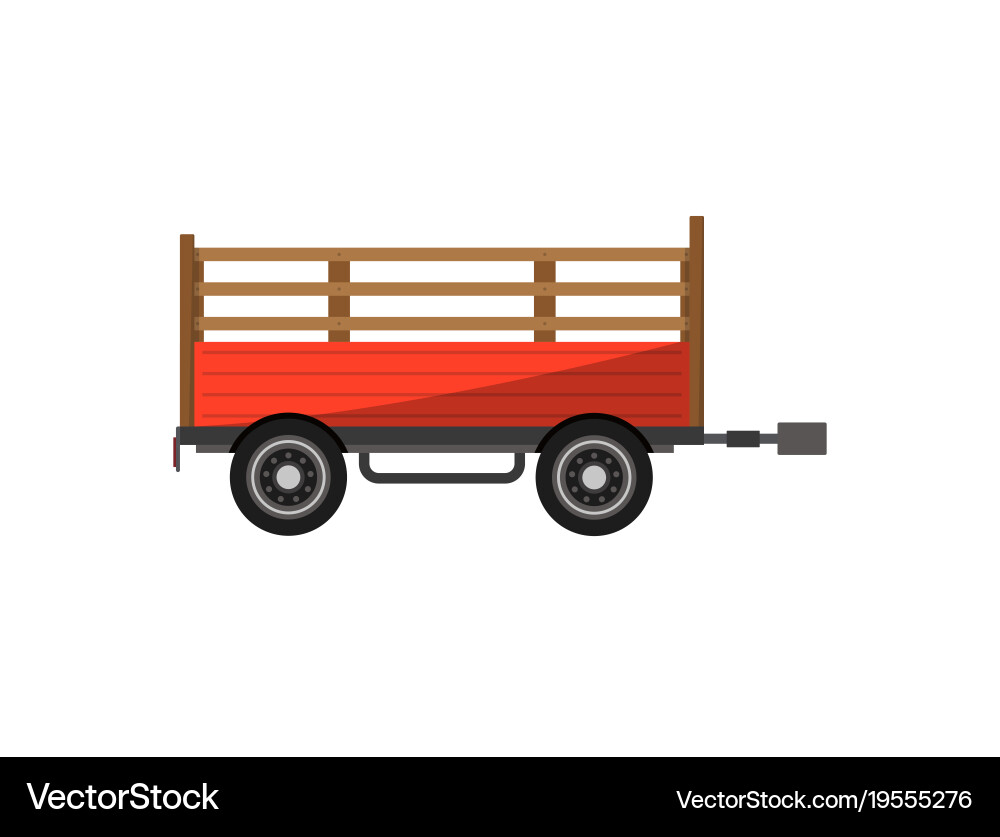 Agricultural wheeled trailer isolated icon Vector Image