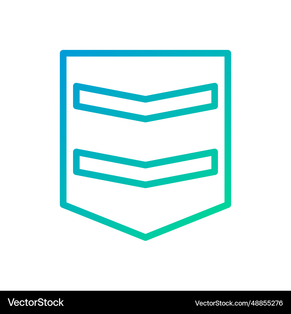 Badge icon gradient green blue colour military Vector Image