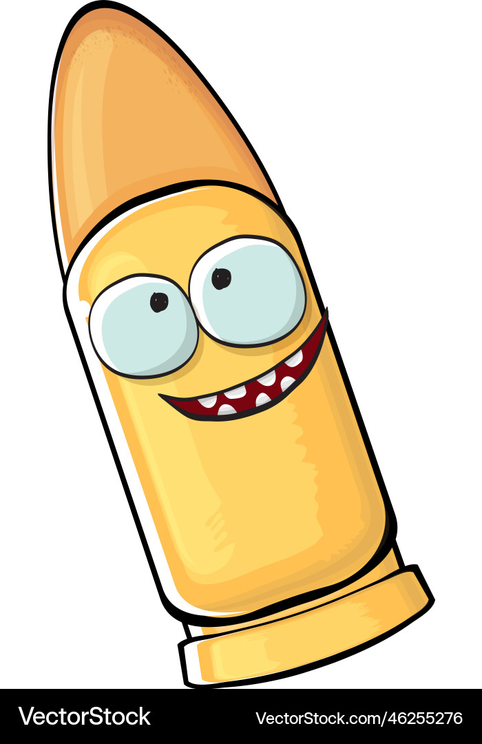Bullet character cartoon funny orange Royalty Free Vector
