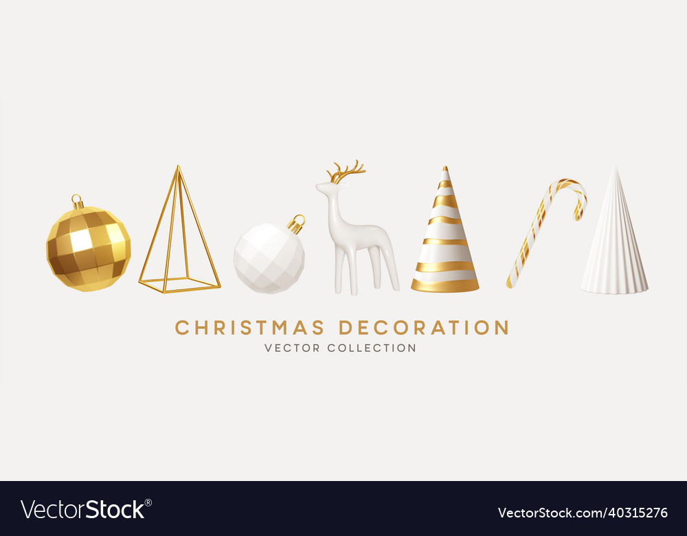 Christmas decorations collection set Royalty Free Vector
