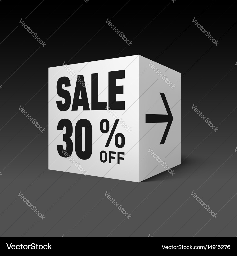 Cube banner template for holiday sale event Vector Image