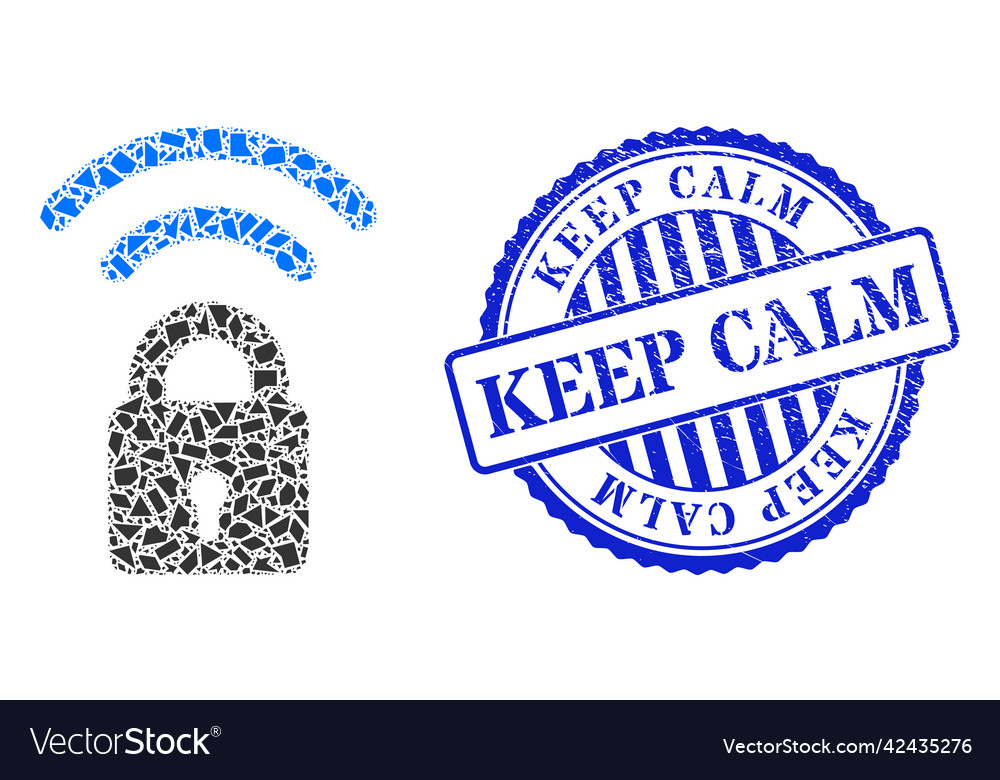 Detritus mosaic wi-fi lock icon with keep calm Vector Image Detritus mosaic wi-fi lock icon with keep calm Vector Image