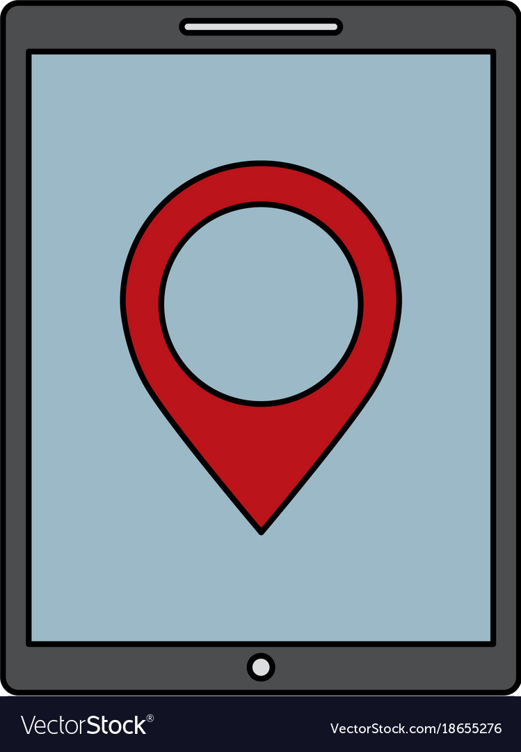 Device technology tablet computer pin map Vector Image