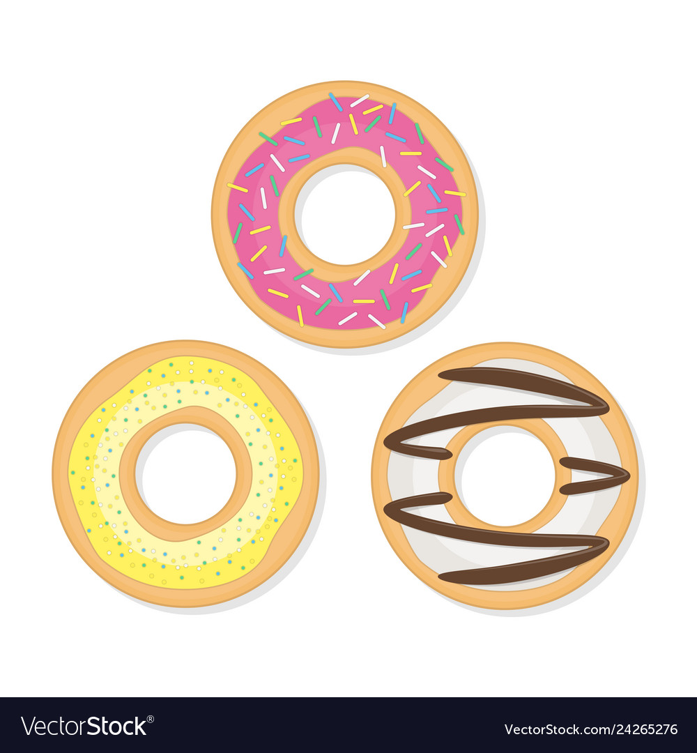 Donut set Royalty Free Vector Image - VectorStock