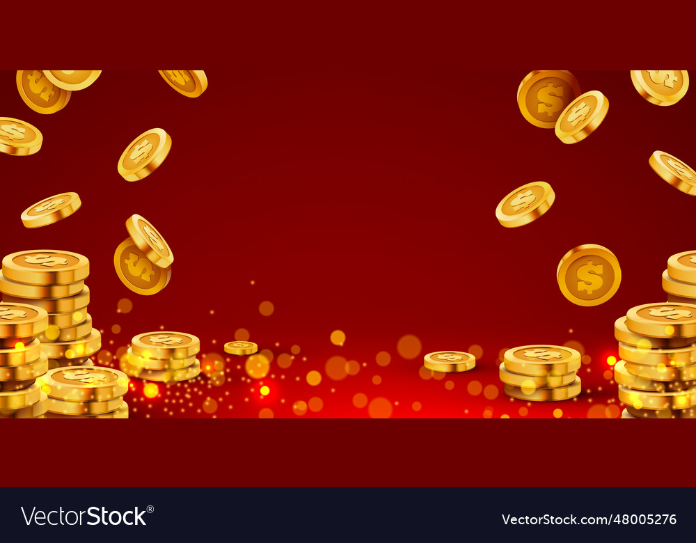 Falling coins money flying gold coins Royalty Free Vector
