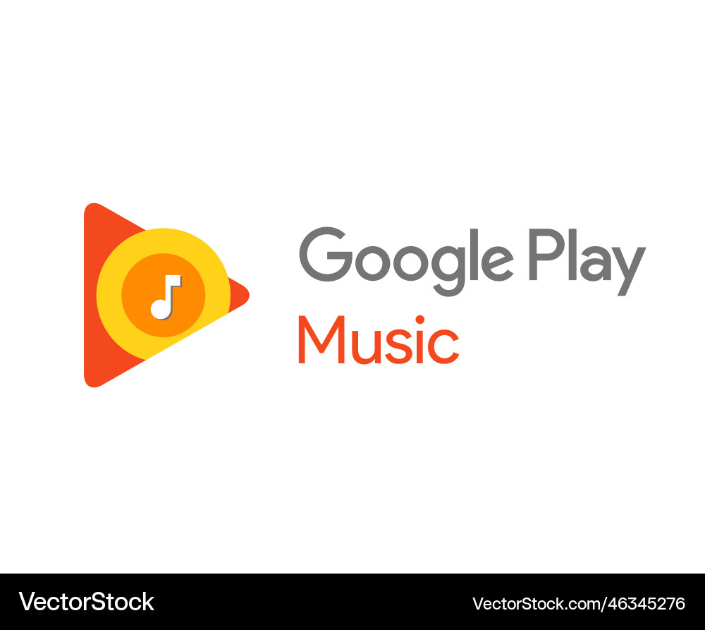 Google play music logo symbol with name design Vector Image