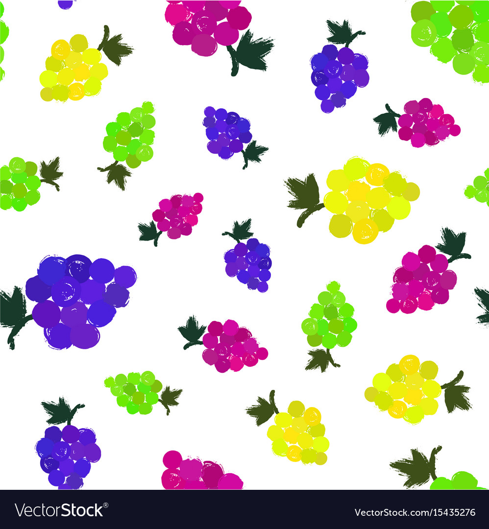 Grapes background painted pattern Royalty Free Vector Image
