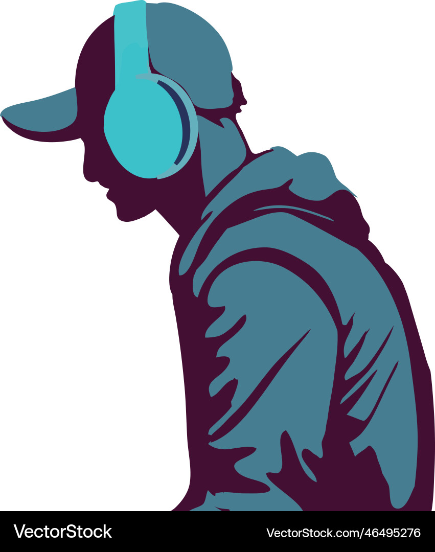 Guy listening to music Royalty Free Vector Image
