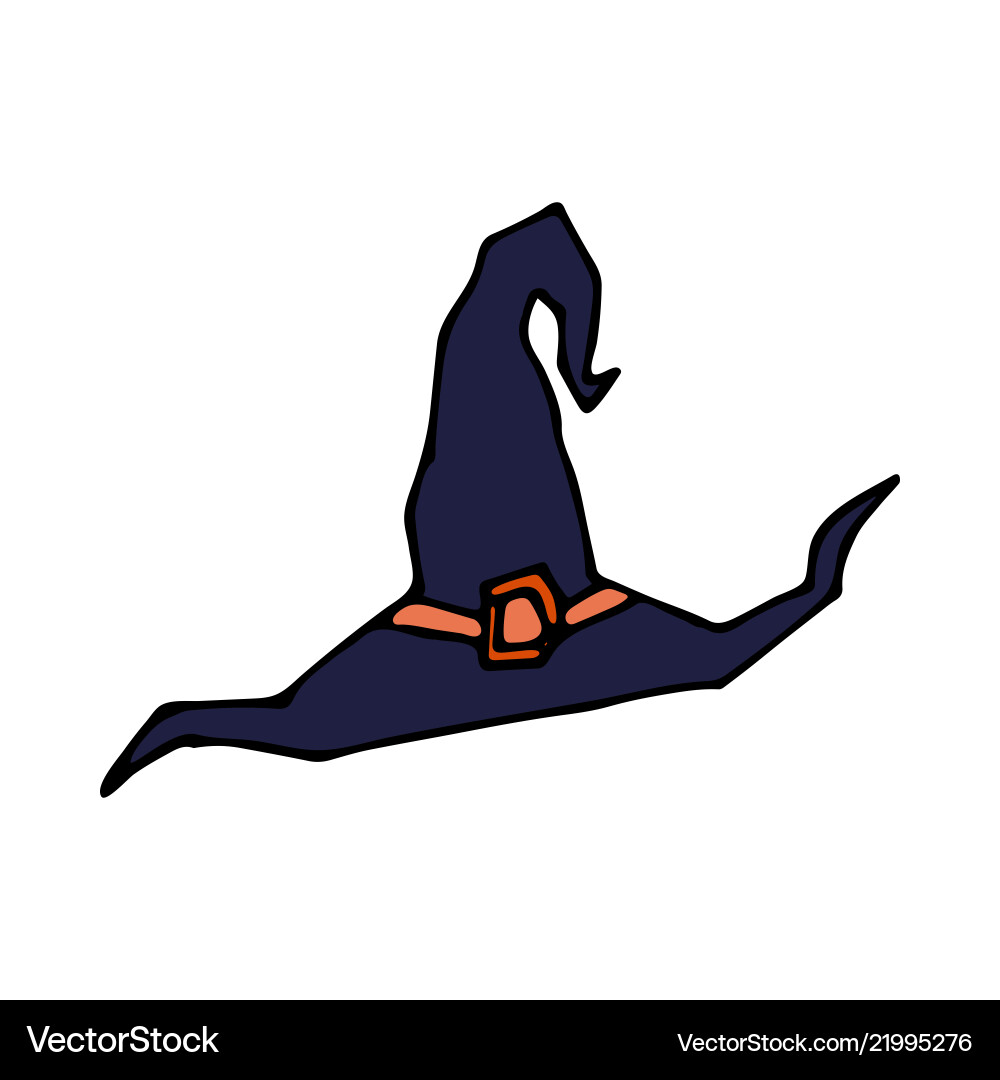 Happy halloween color icon with witch hat Vector Image