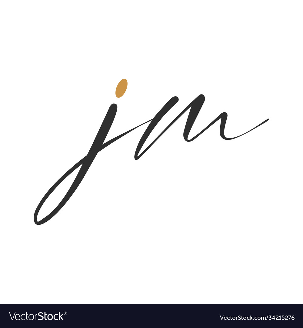 Initial letter jm logo or mj design Royalty Free Vector