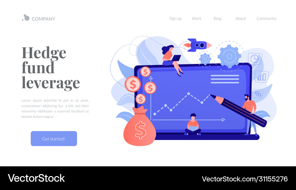 Investment fund concept landing page Royalty Free Vector