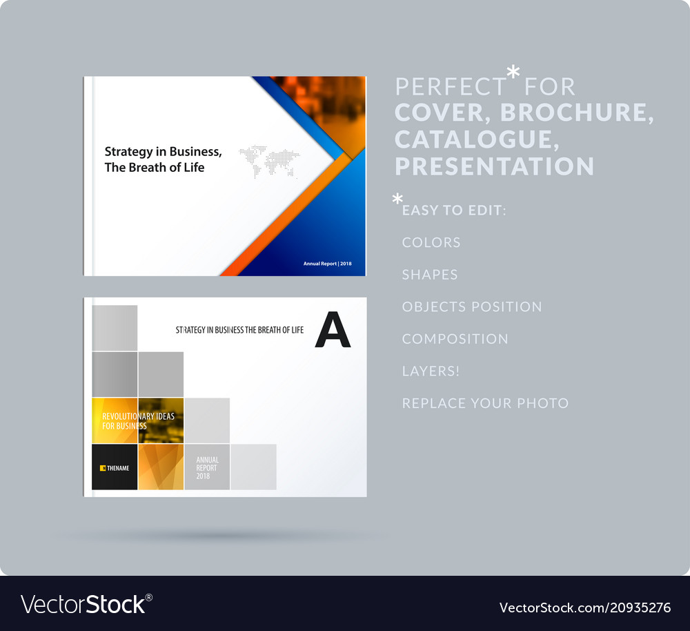 Material design style presentation template Vector Image