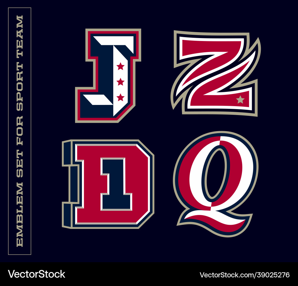 Modern professional letter emblems for sport teams