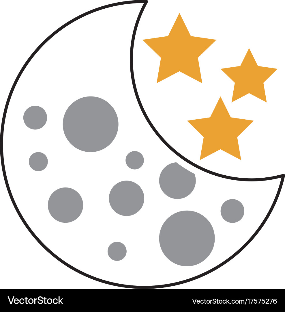 Moon stars astronomy universe science Royalty Free Vector