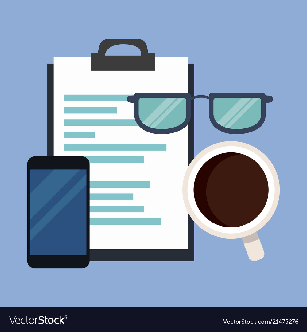 Office elements and technology Royalty Free Vector Image