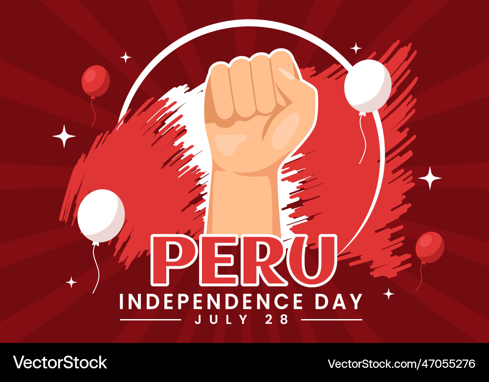 Peru independence day on july 28 with waving flag Vector Image