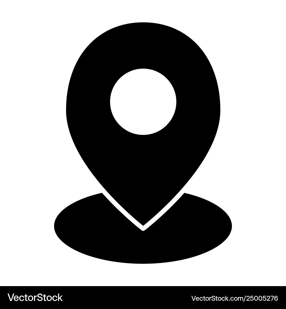 Pin point solid icon location Royalty Free Vector Image