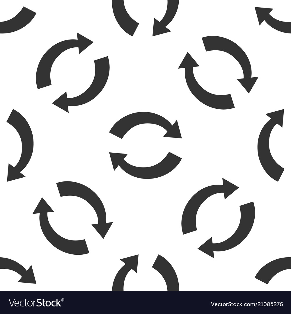 Refresh icon seamless pattern on white background Vector Image