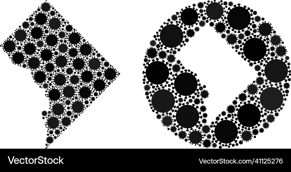 Sars virus mosaic stencil and black washington Vector Image