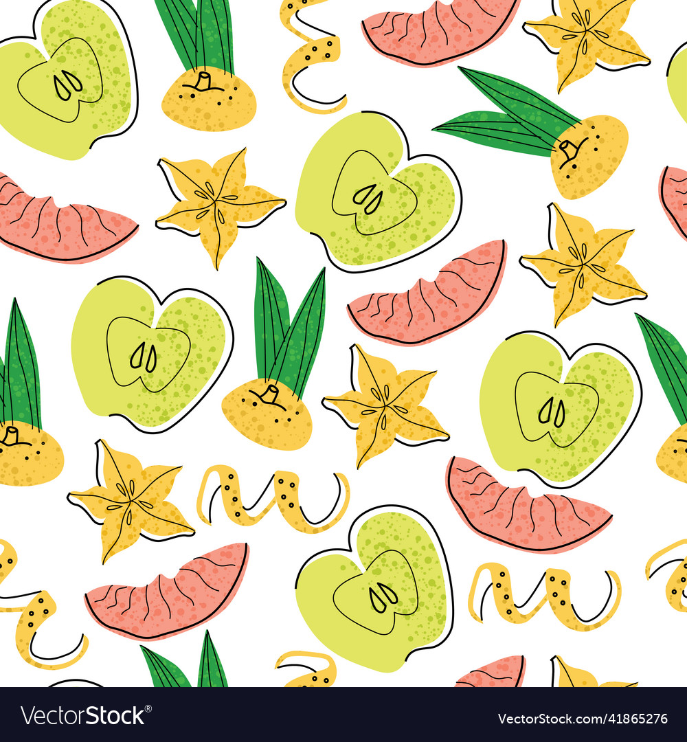 Seamless pattern - fruit cocktail Royalty Free Vector Image