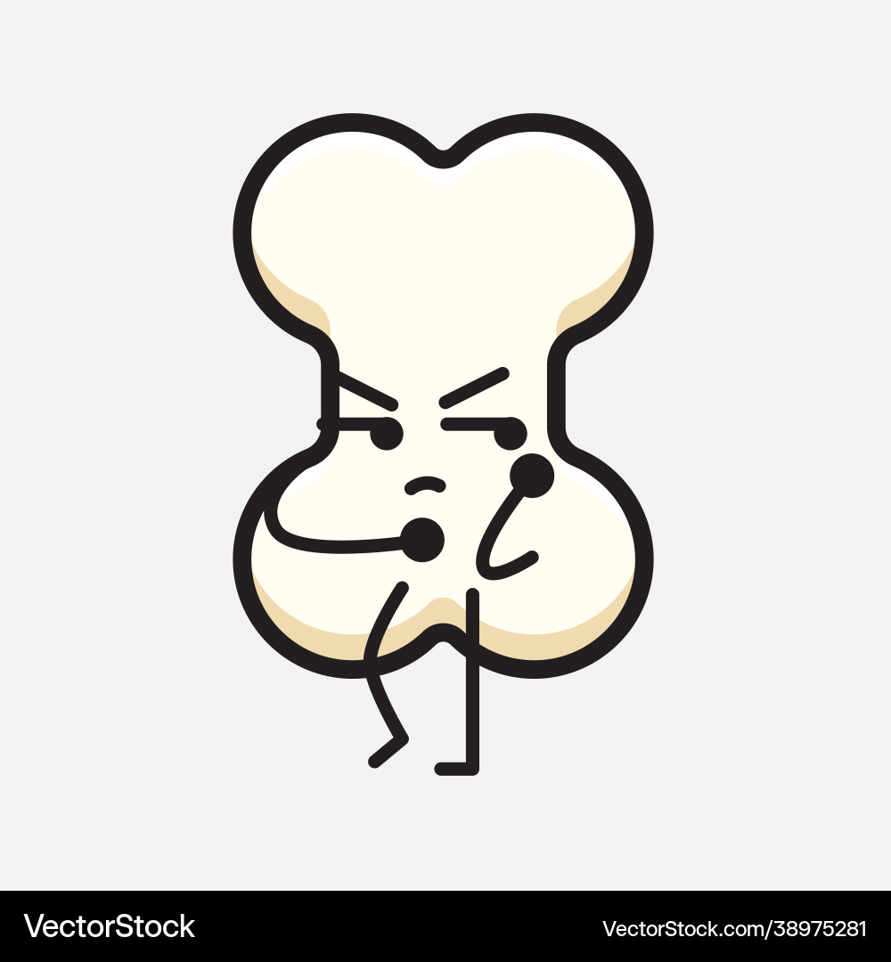Bone character with cute face and simple body Vector Image