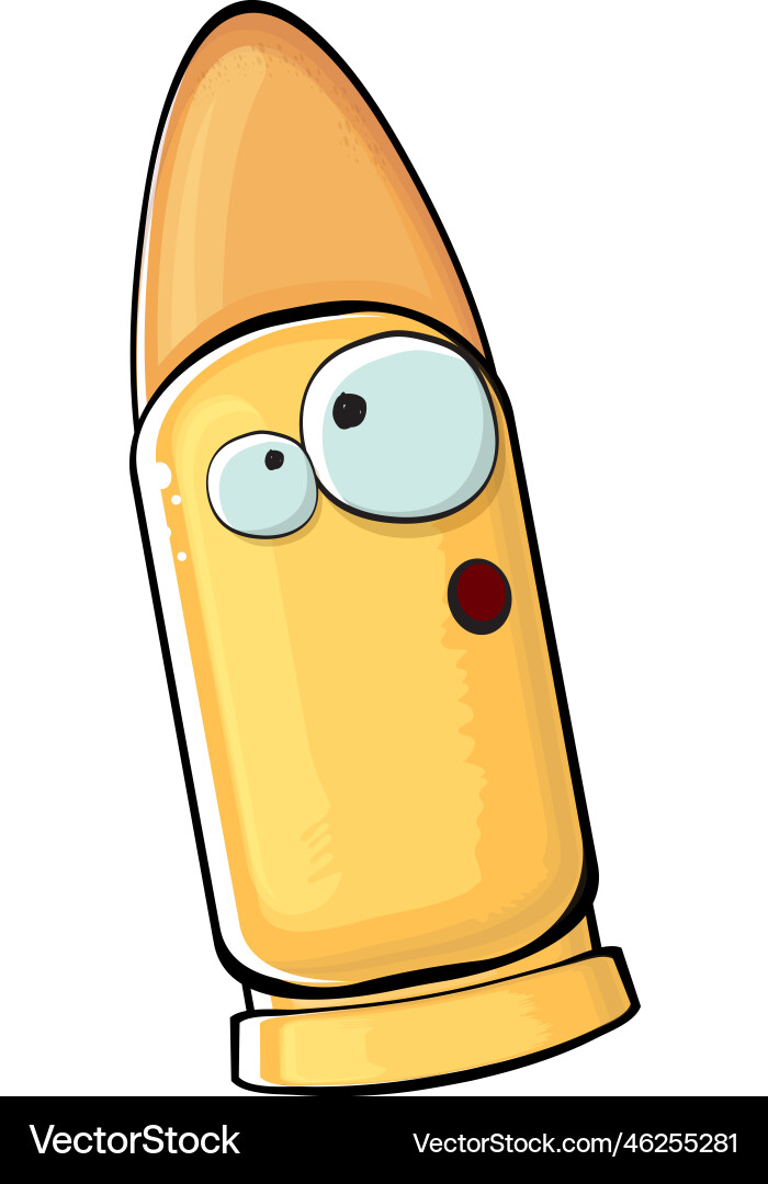 Bullet character cartoon funny orange Royalty Free Vector