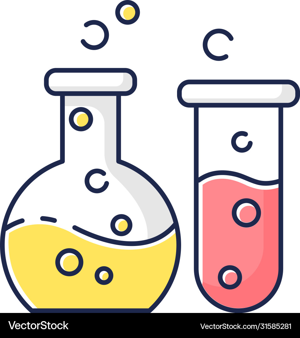 Chemistry rgb color icon Royalty Free Vector Image