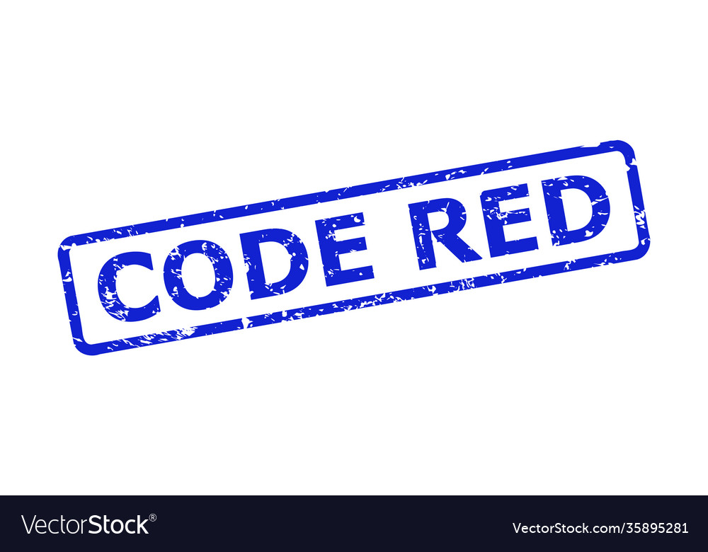 Code red stamp seal with distress surface Vector Image