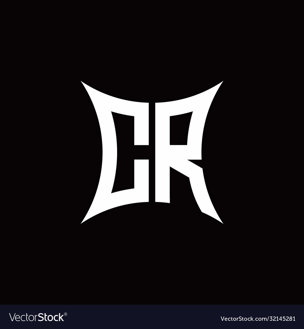 Cr monogram logo with sharped shape design Vector Image