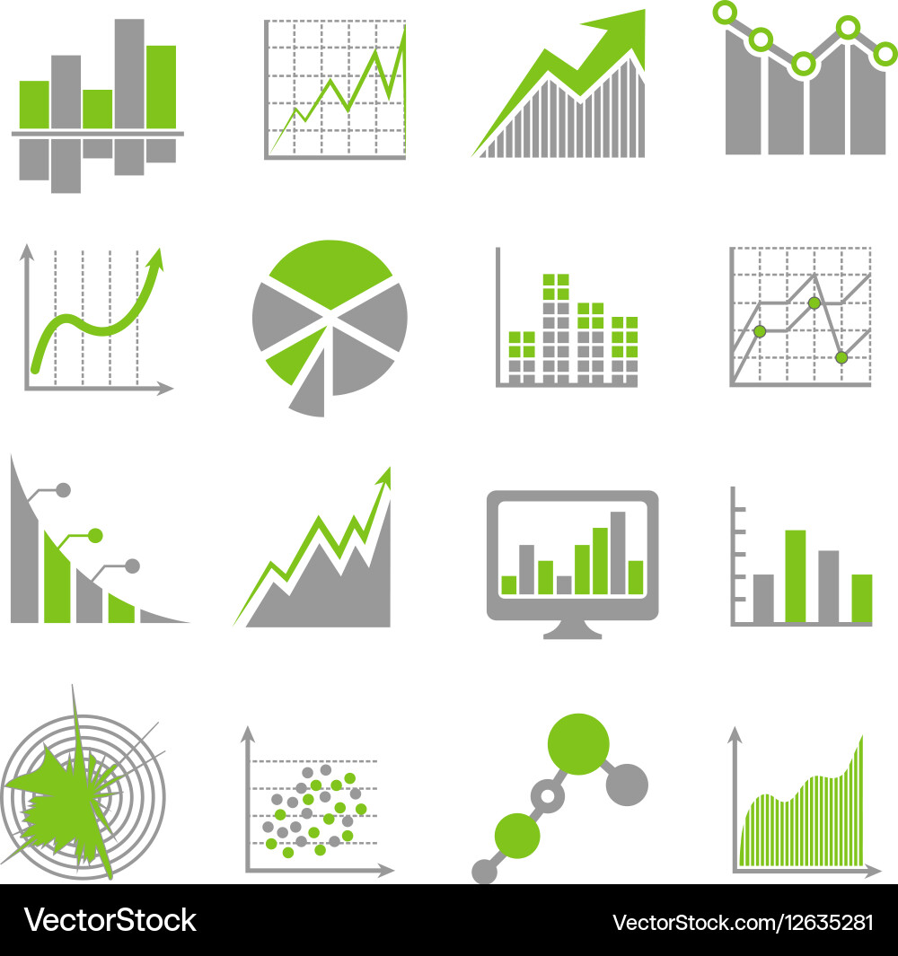 Data analysis signs and financial business Vector Image